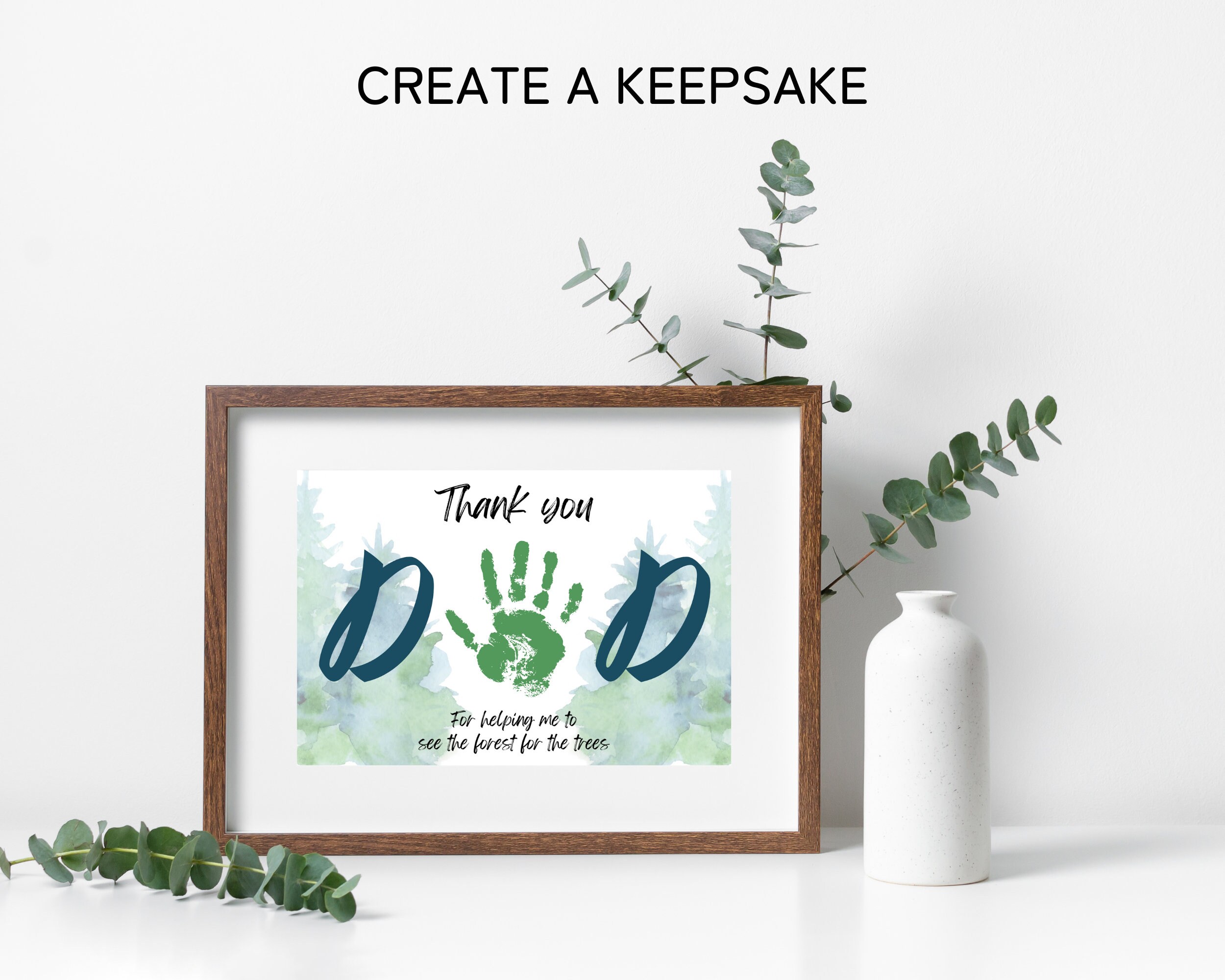 Father's Day Handprint Art, Printable Kid's Handprint Craft, Keepsake ...