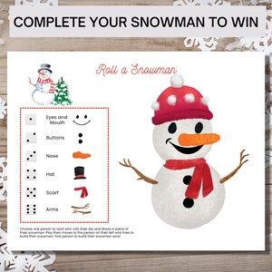 Christmas Roll a Snowman Dice Game, Fun Family Christmas Activity ...