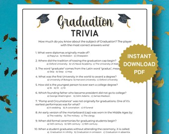 Graduation Trivia Game 2023 Graduation Games Graduation - Etsy