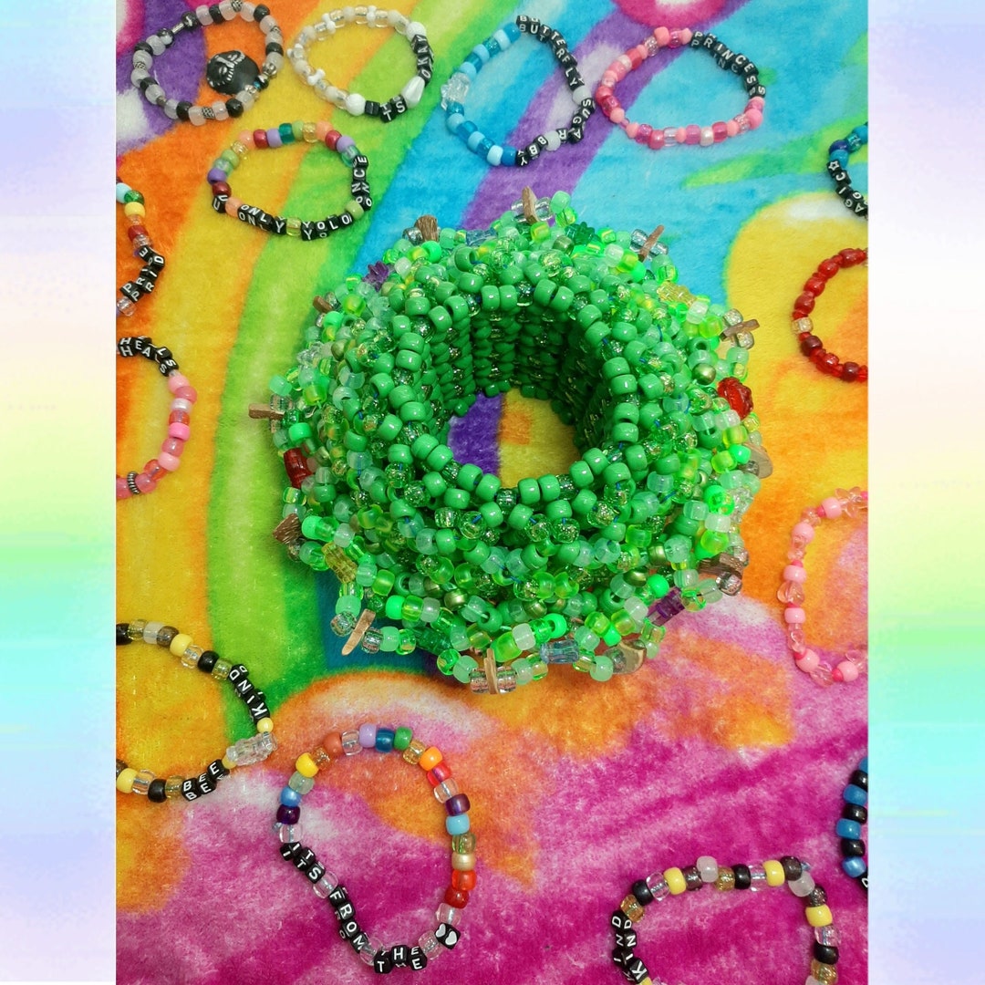 Big Green Woodsy Bug Bubble Kandi Cuff - Etsy