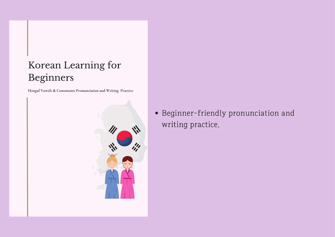 Korean Learning for Beginners hangul Vowels & Consonants - Etsy