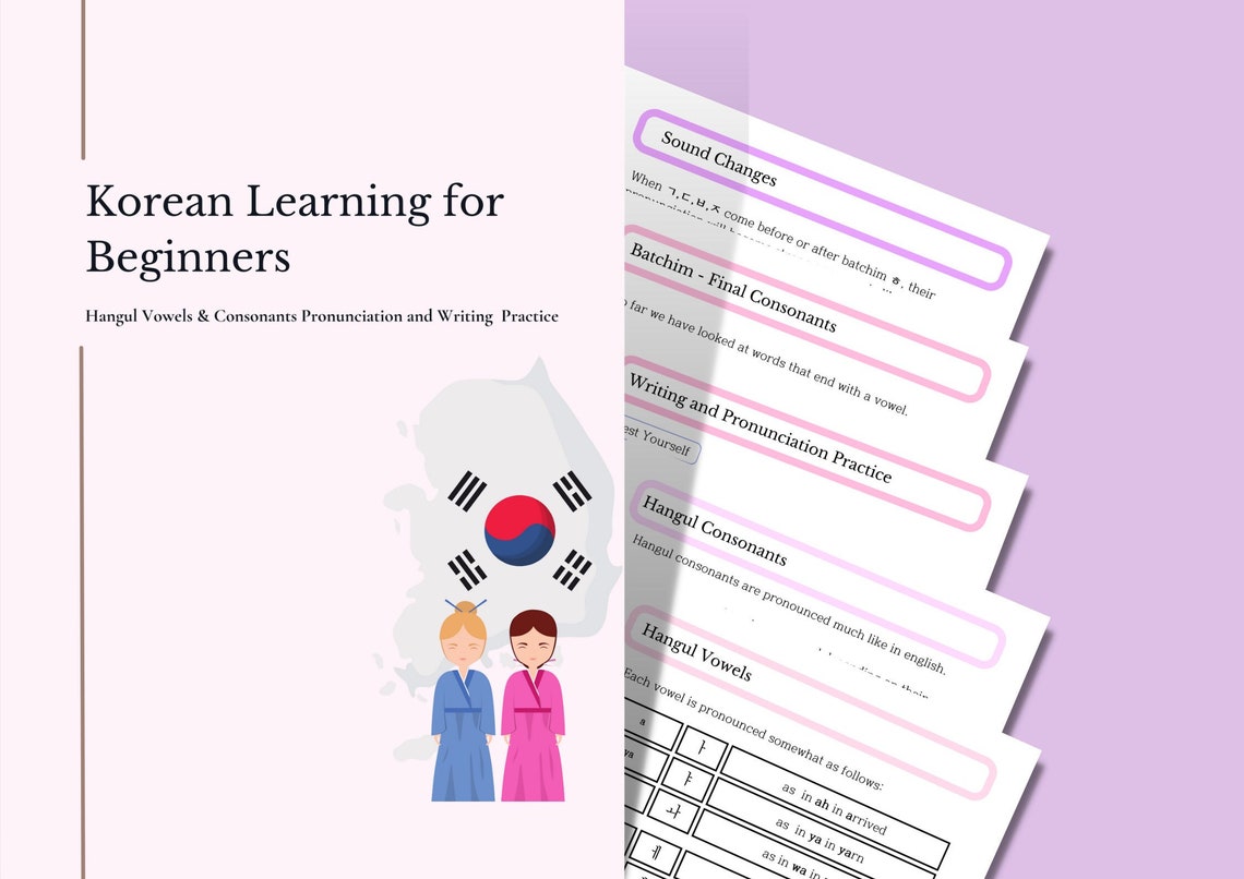 Korean Learning for Beginners (hangul Vowels & Consonants Pronunciation ...