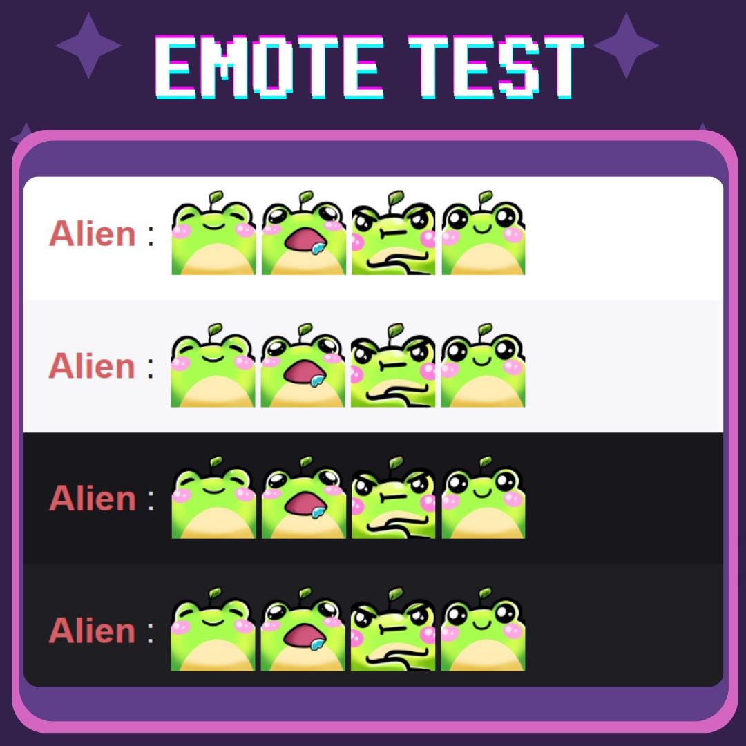 Frog Emotes for Twitch, Discord, Kick, Youtube Blushy Frogs 4 Emote ...