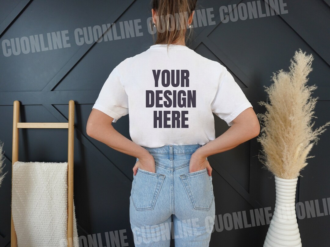 Back White Comfort Colors Mockup, Comfort Colors Back Mockup White ...