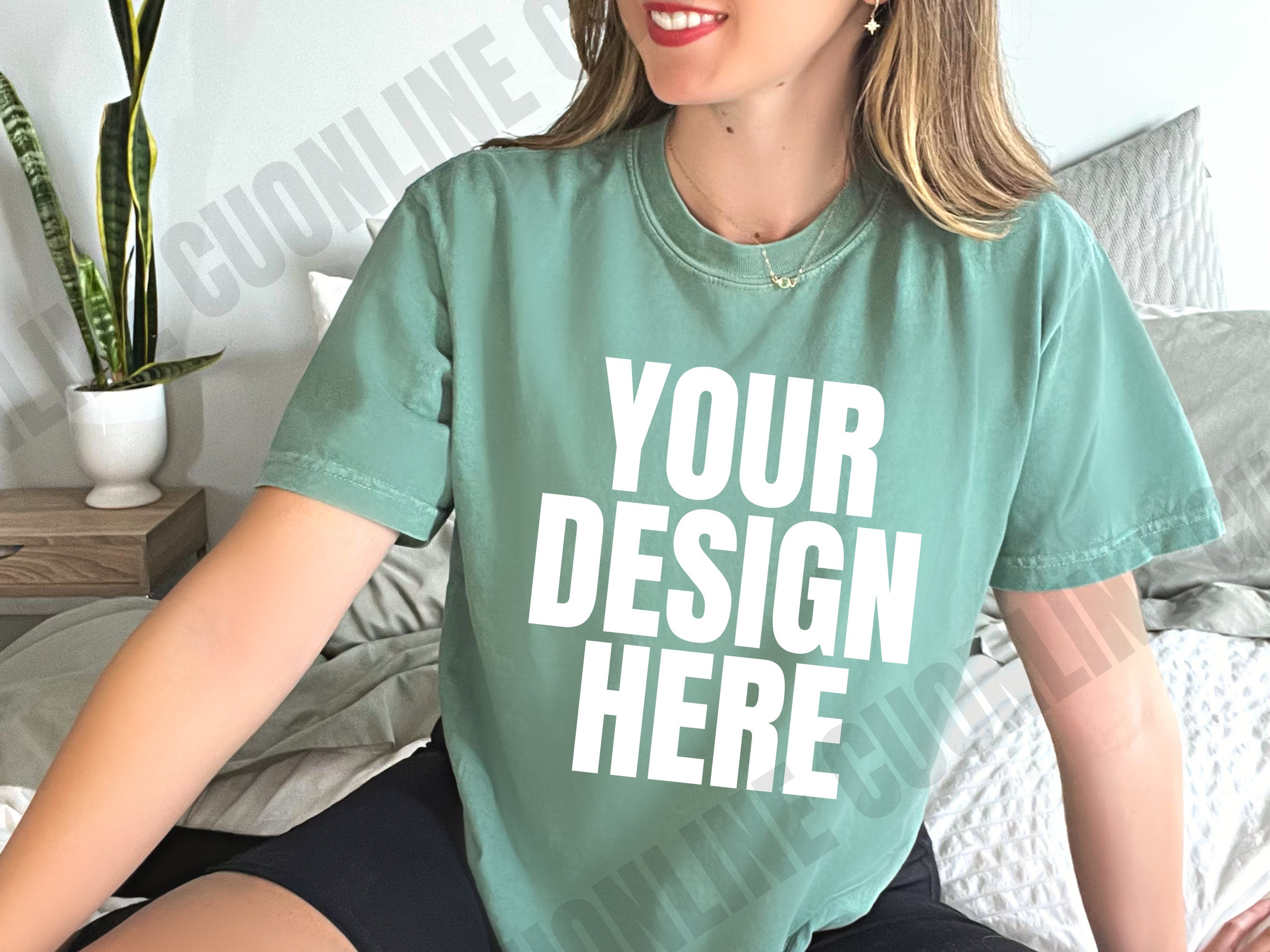Light Green Comfort Colors Mockup, Comfort Colors Light Green C1717 ...