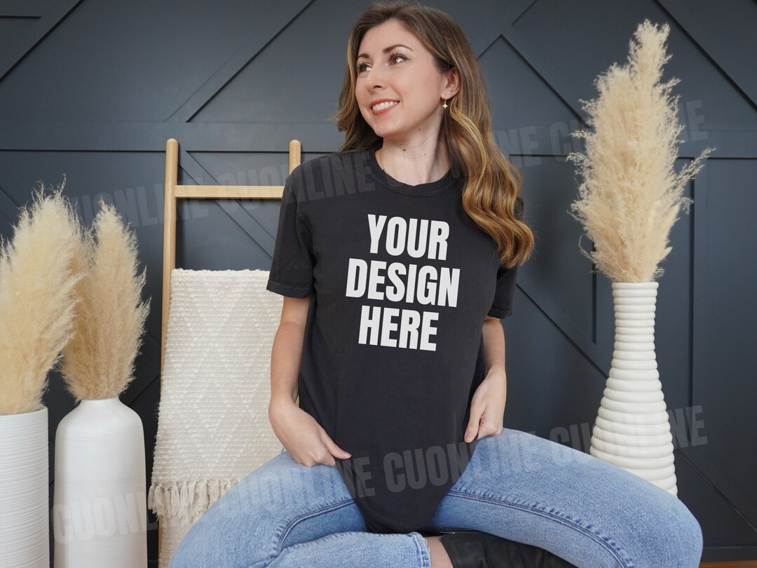 Black Comfort Colors Mockup Comfort Colors 1717 Black Bella - Etsy