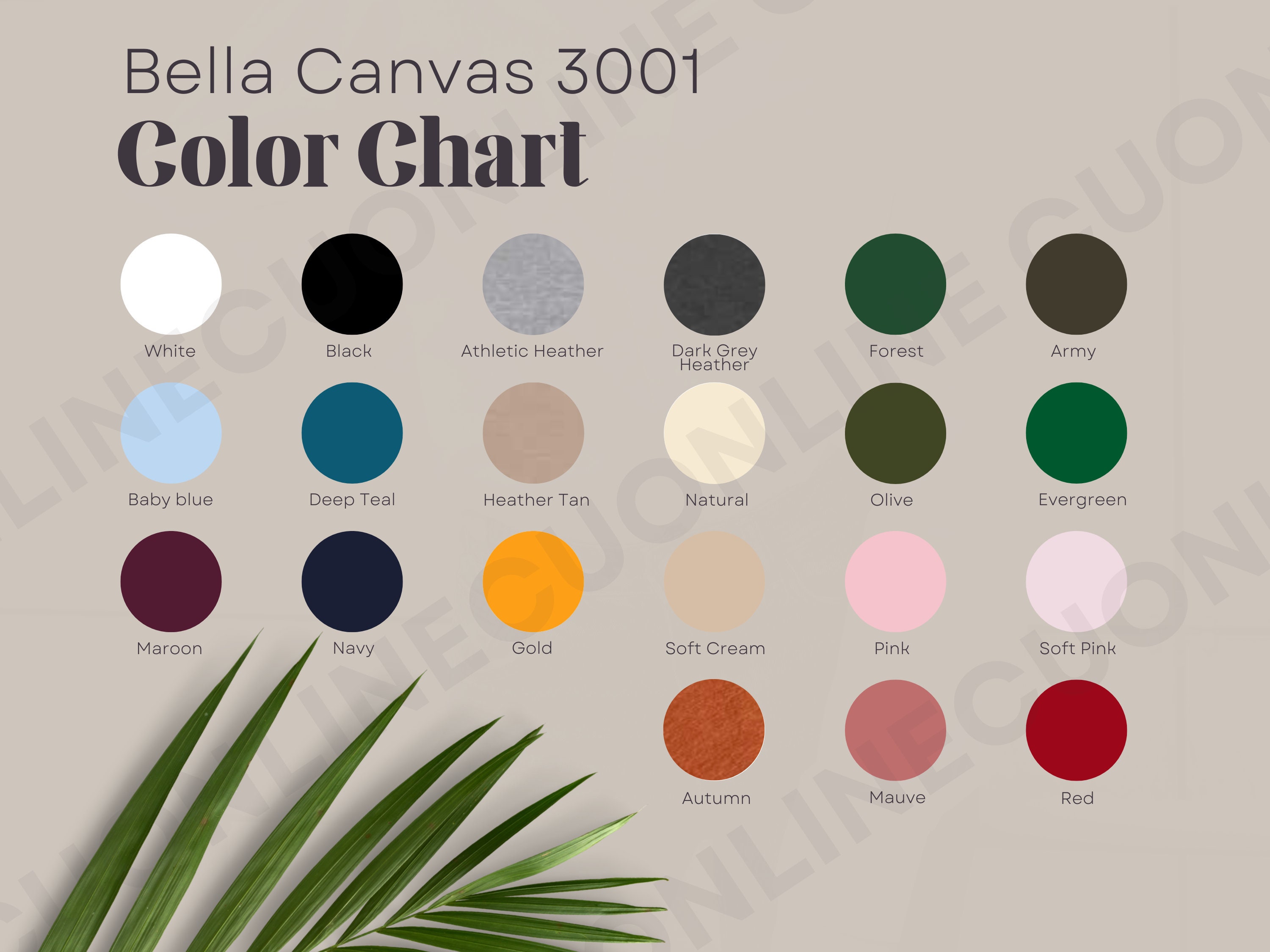 Bella Canvas Color Chart, Color Chart Bella Canvas, Bella Canvas ...