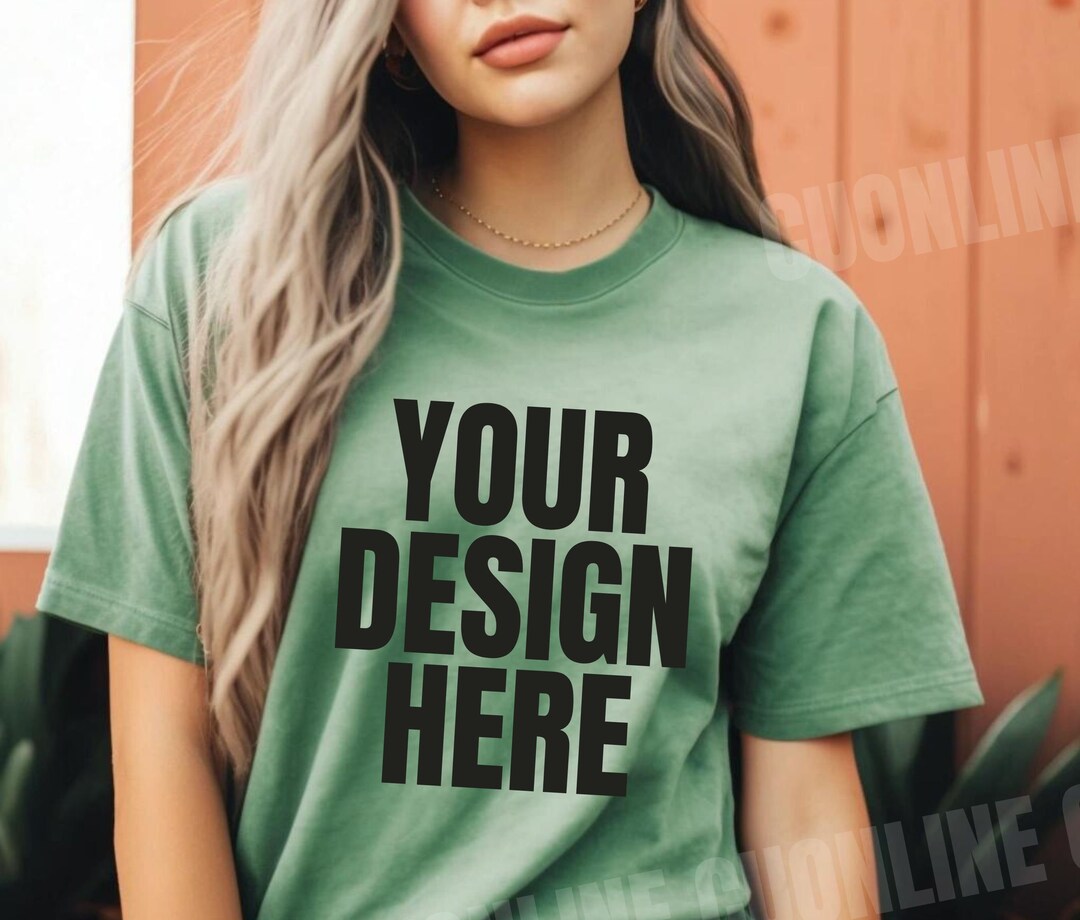 Light Green Comfort Colors Mockup, Comfort Colors Light Green C1717 ...