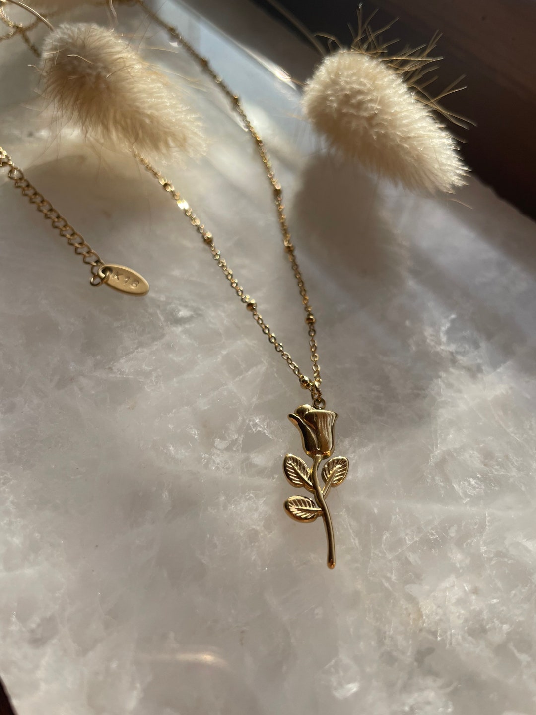 Alina - 18K Gold /rose Necklace - Etsy