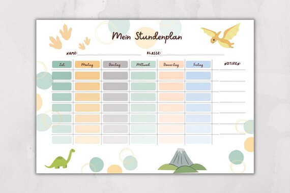 English Spanish German Timetable First Day of School - Etsy