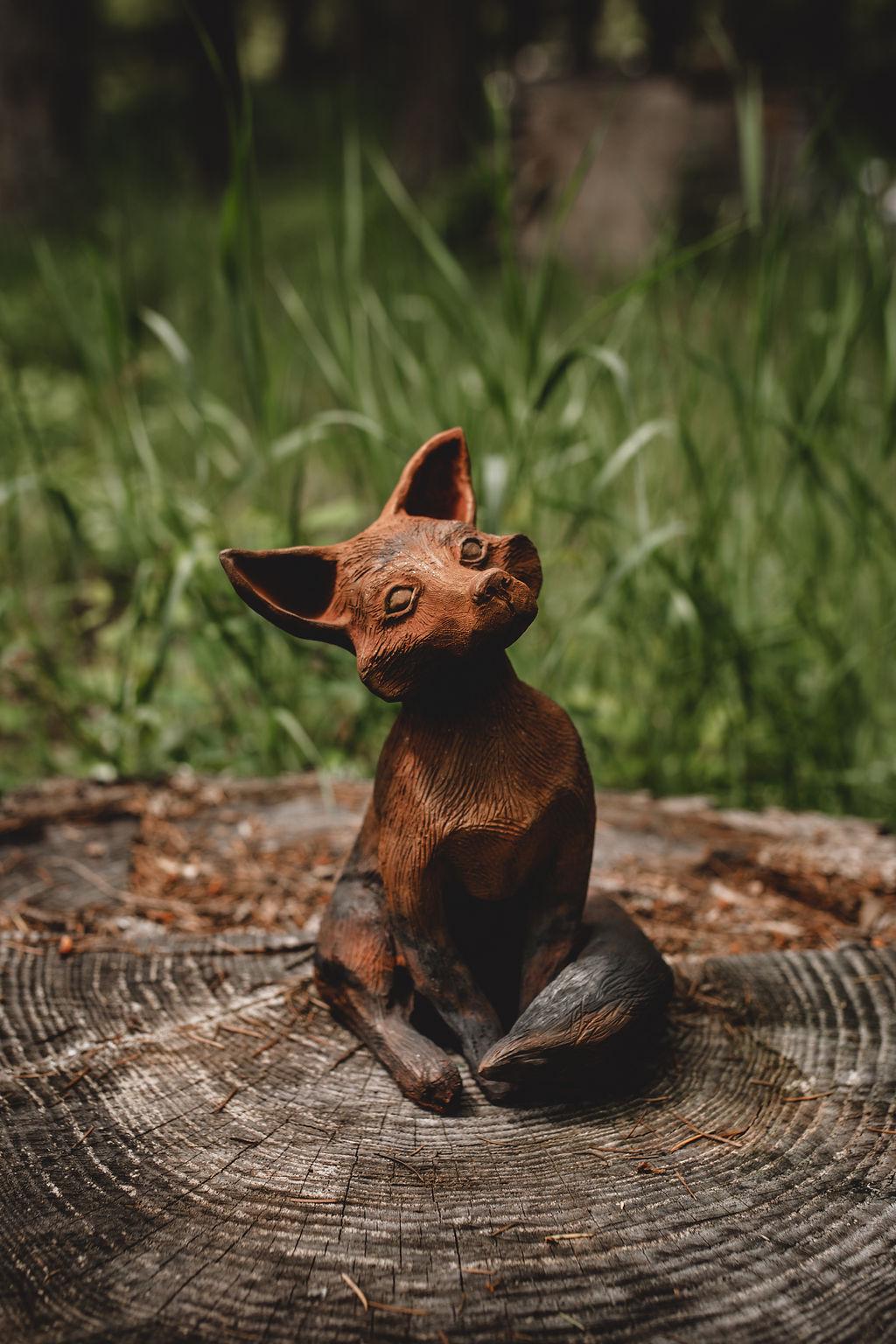 Pit Fired Fox Sculpture - Etsy
