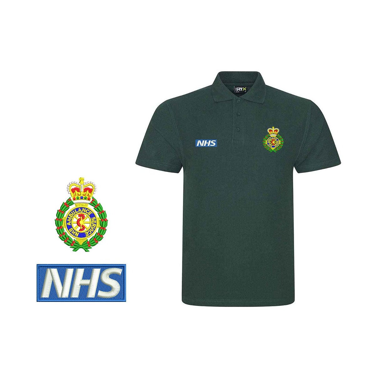 NHS & Ambulance Services Green Polo Shirt embroidered - Etsy UK