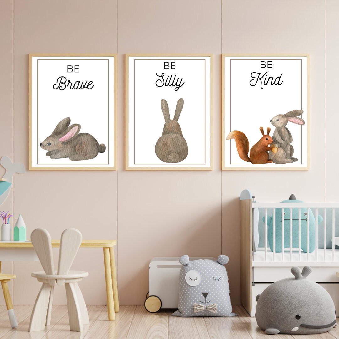 Be Brave, Be Silly, Be Kind Nursery Wall Art - Etsy