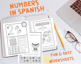 Spanish Number Worksheet - Etsy