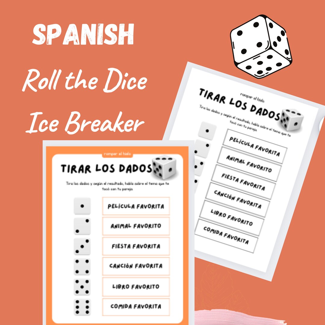 Spanish Dice Game Conversation Practice easy Kids, Family and Couples ...