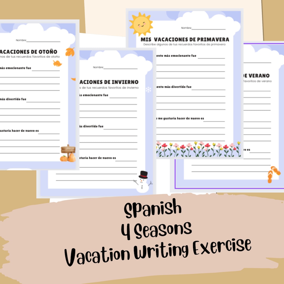 Spanish Mis Vacaciones ~ Writing Worksheet All About My Holiday ...