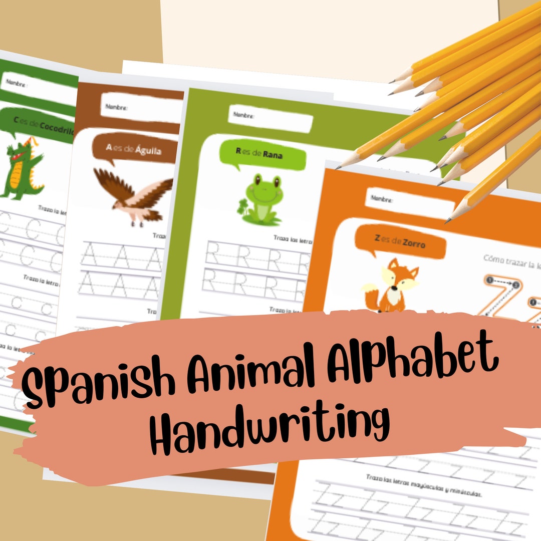 Spanish Animal Handwriting Abc's ~ Animal Alphabet Workbook - Etsy
