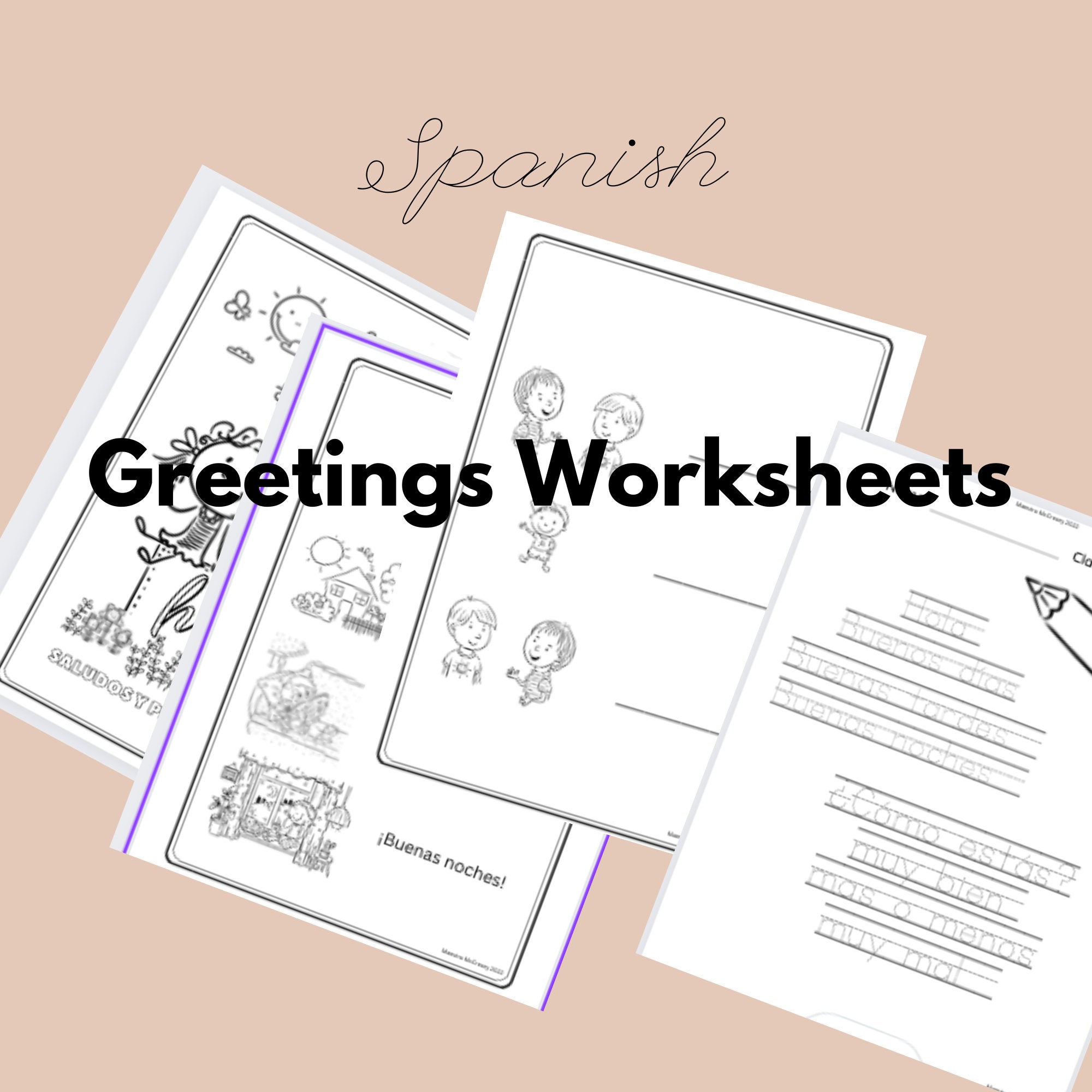 Saludos Y Presentaciones Learn Spanish Greetings Worksheets - Etsy
