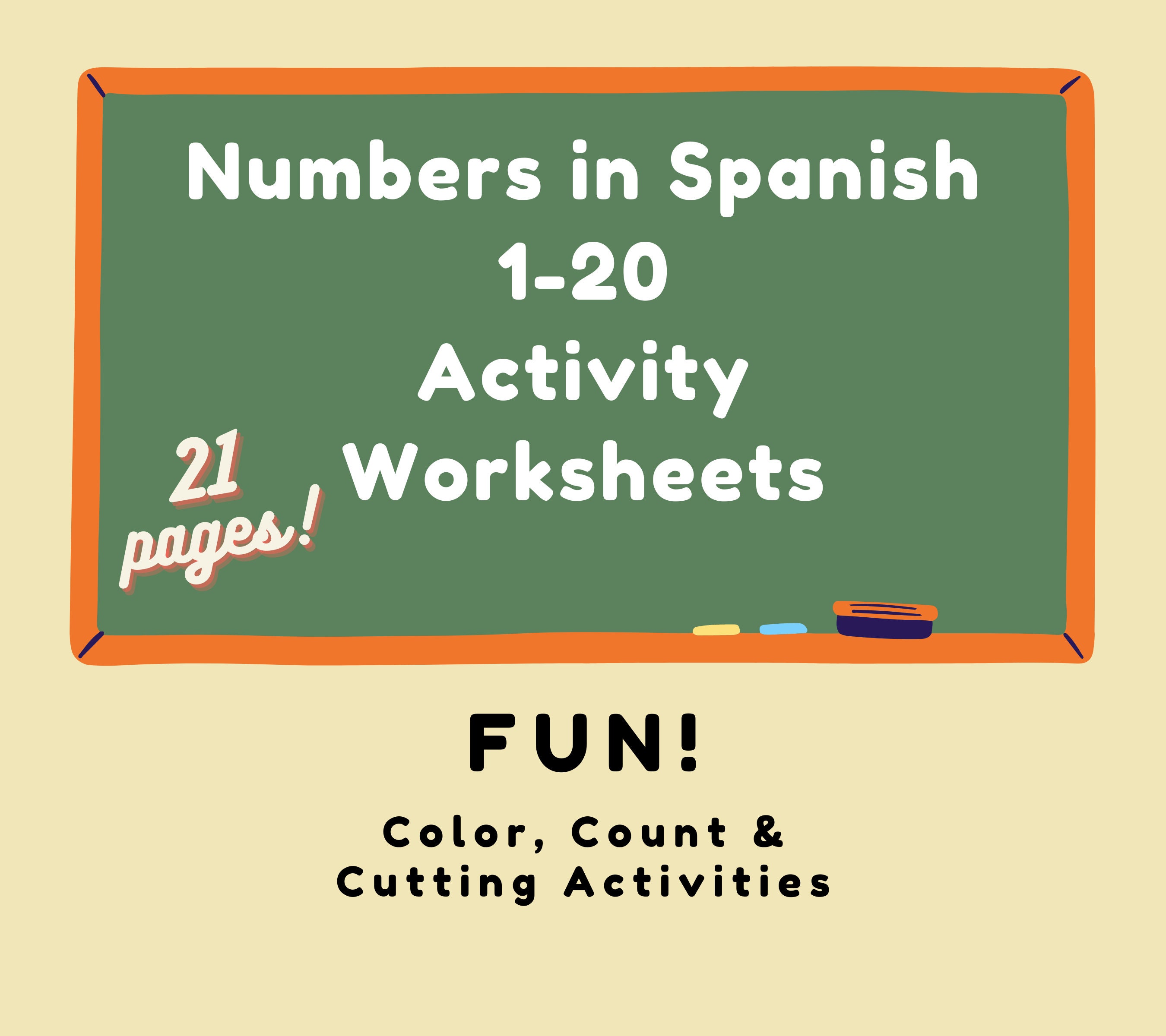 Spanish Numbers 1-20 Fun Activities Practice Workbook PDF Worksheets ...