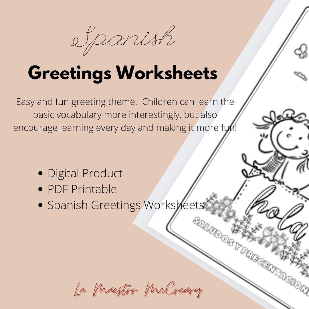 Saludos Y Presentaciones Learn Spanish Greetings Worksheets - Etsy