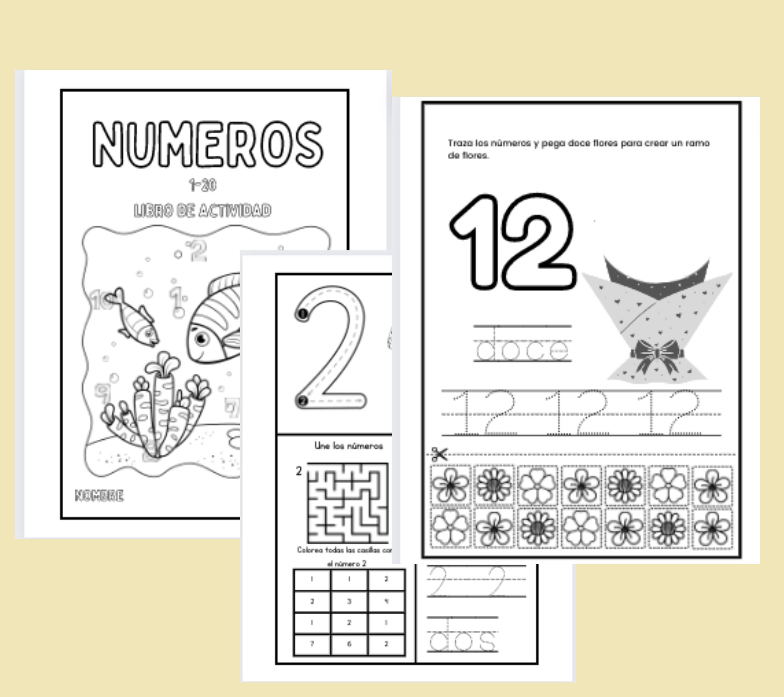 Números en español del 1 al 20, actividades divertidas ~ Libro de ...