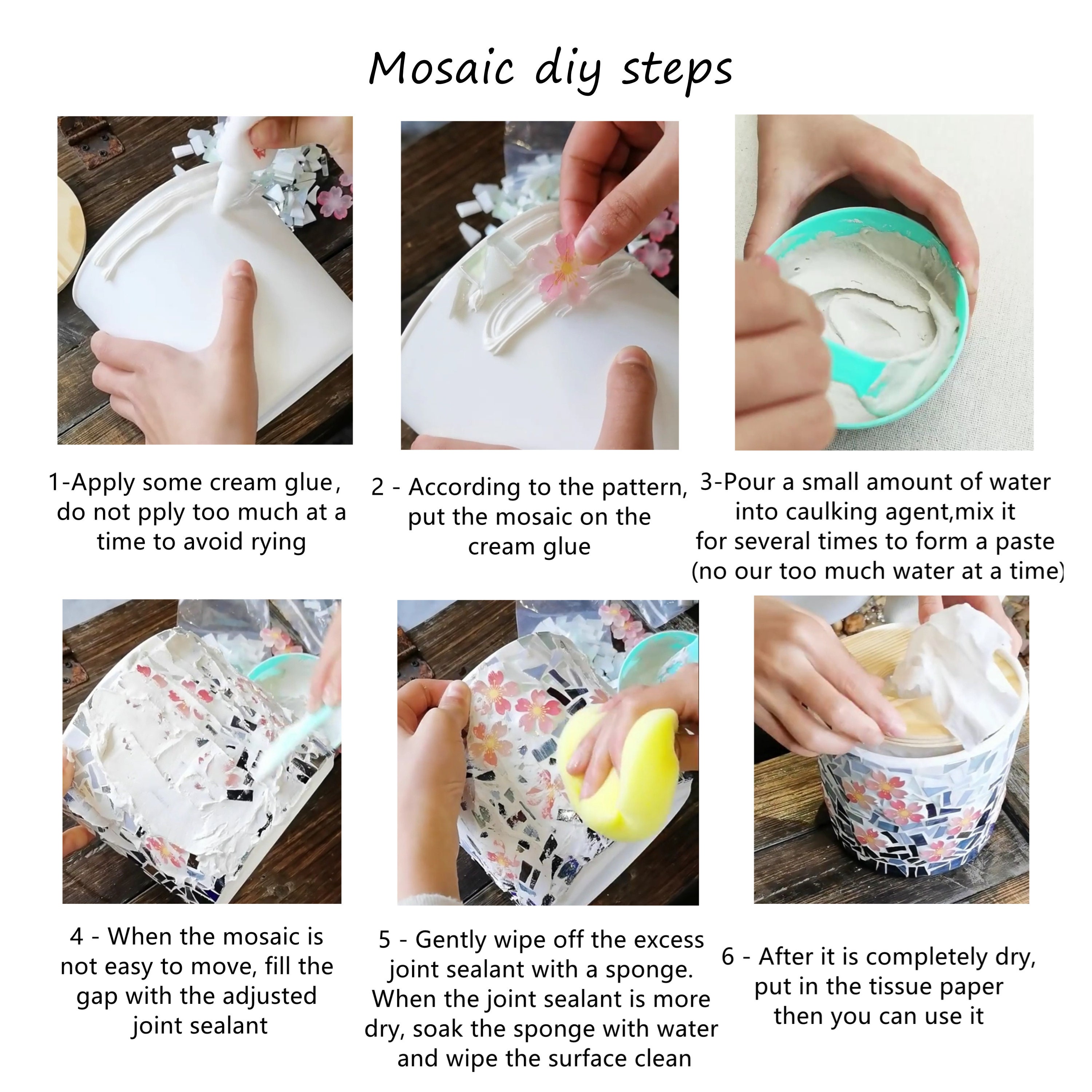 Mosaic Tissue Box Diy Kit,crafts Kit for Adult,stained Glass Kit,diy ...