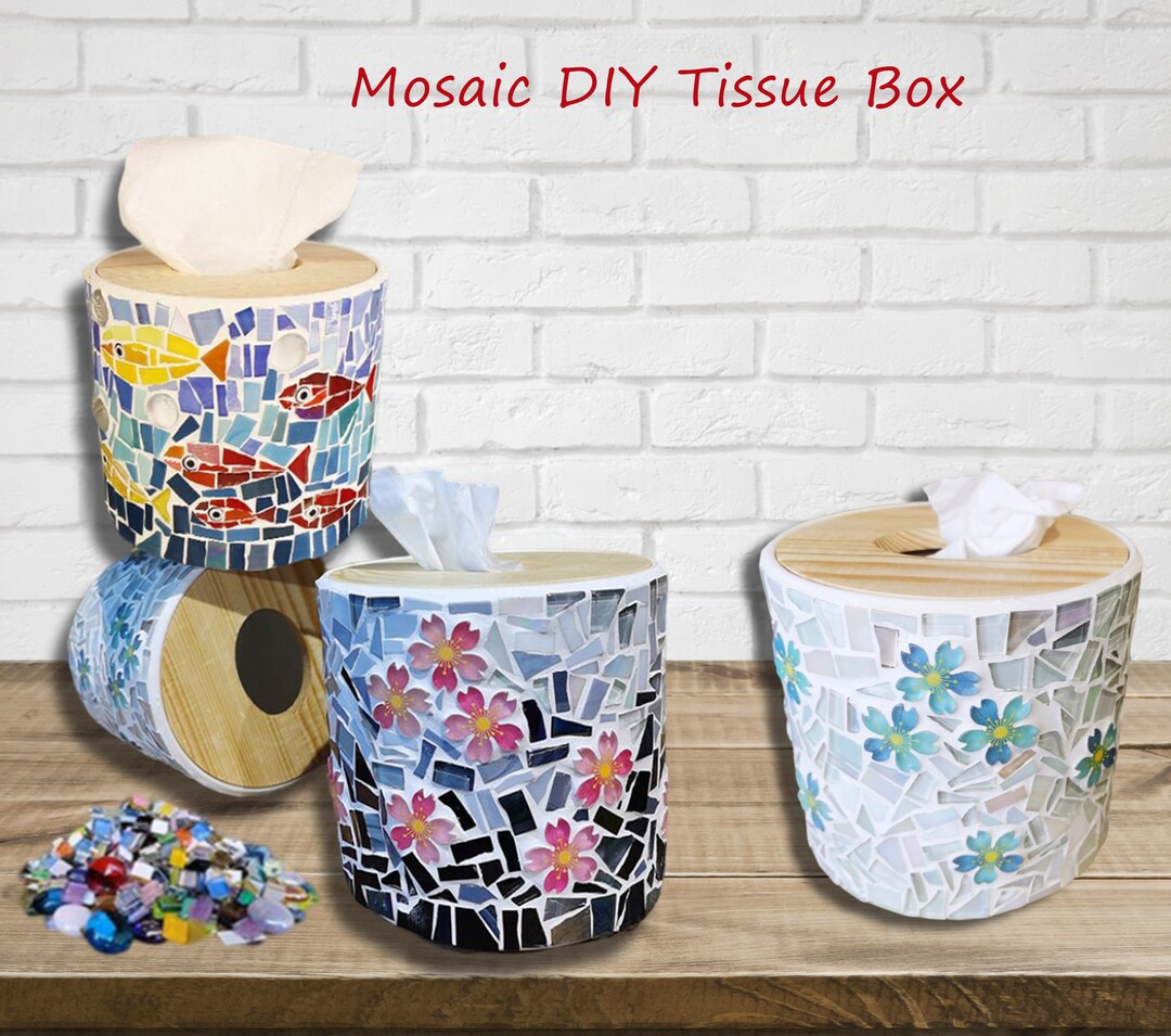 Mosaic Tissue Box Diy Kit,crafts Kit for Adult,stained Glass Kit,diy ...