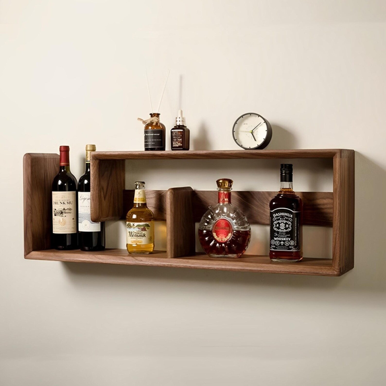 Solid Walnut Wall Shelf: Modern Home Display Rack (35.4x6.3x11.8") - Etsy