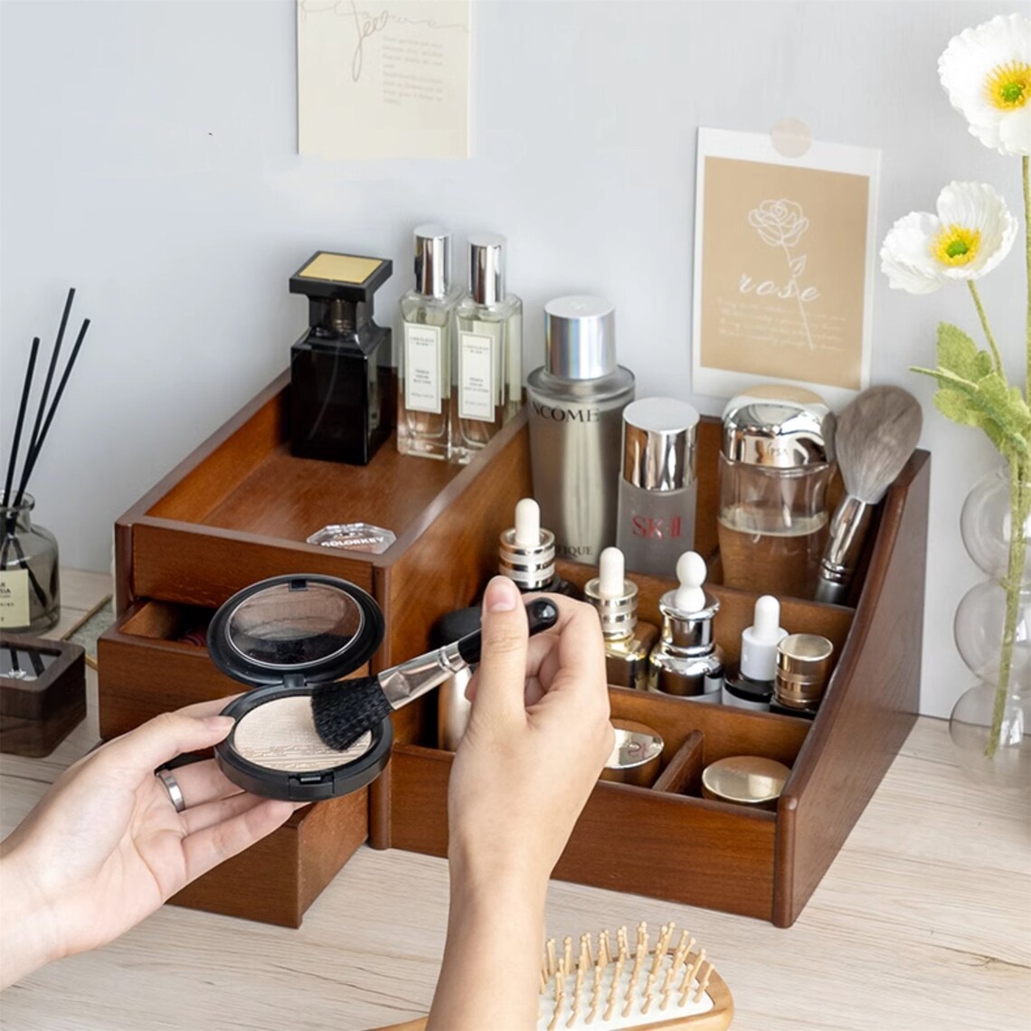 Wooden Makeup Organizers,cosmetic & Toiletry Storage,makeup Beauty ...