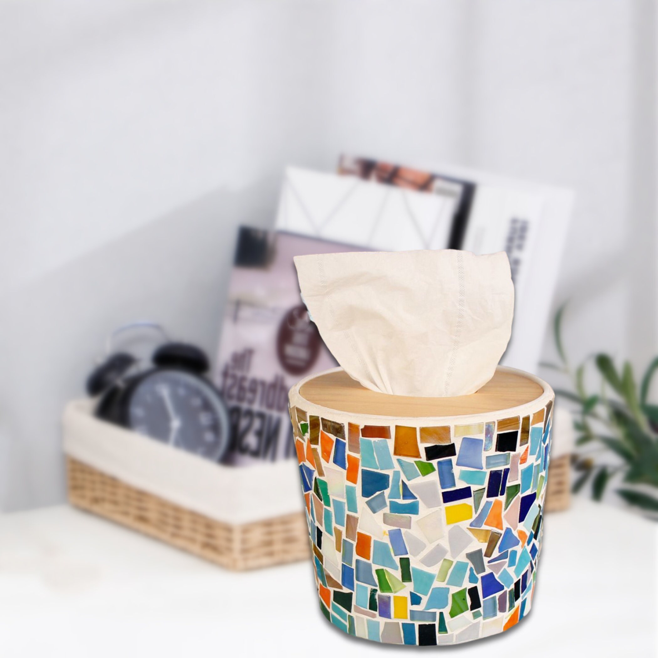 Mosaic Tissue Box Diy Kit,crafts Kit for Adult,stained Glass Kit,diy ...