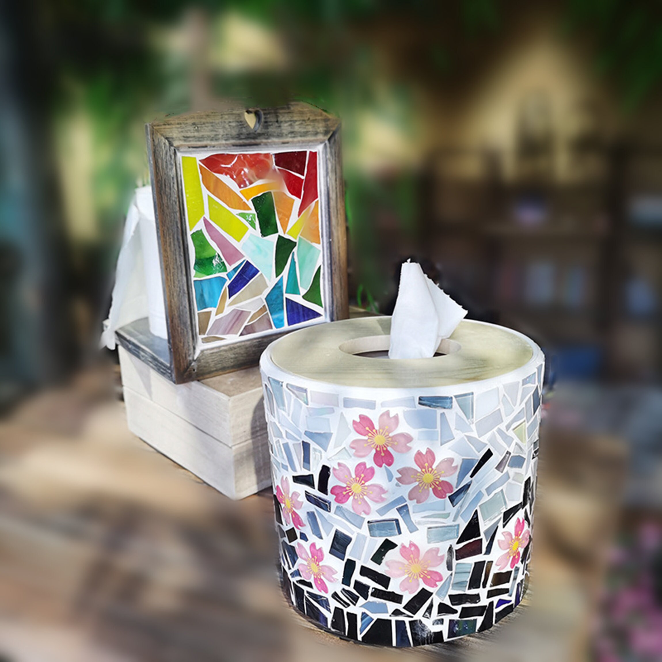 Mosaic Tissue Box Diy Kit,crafts Kit for Adult,stained Glass Kit,diy ...