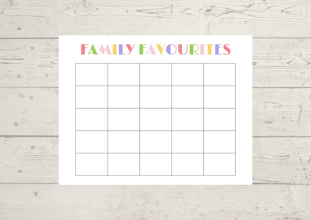 Family Favourites, Printable Meal Planner, Meal Planner, Instant ...