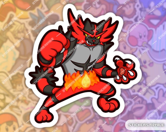 W/ FREE GIFT Incineroar Stickers Pokemon Stickers - Etsy