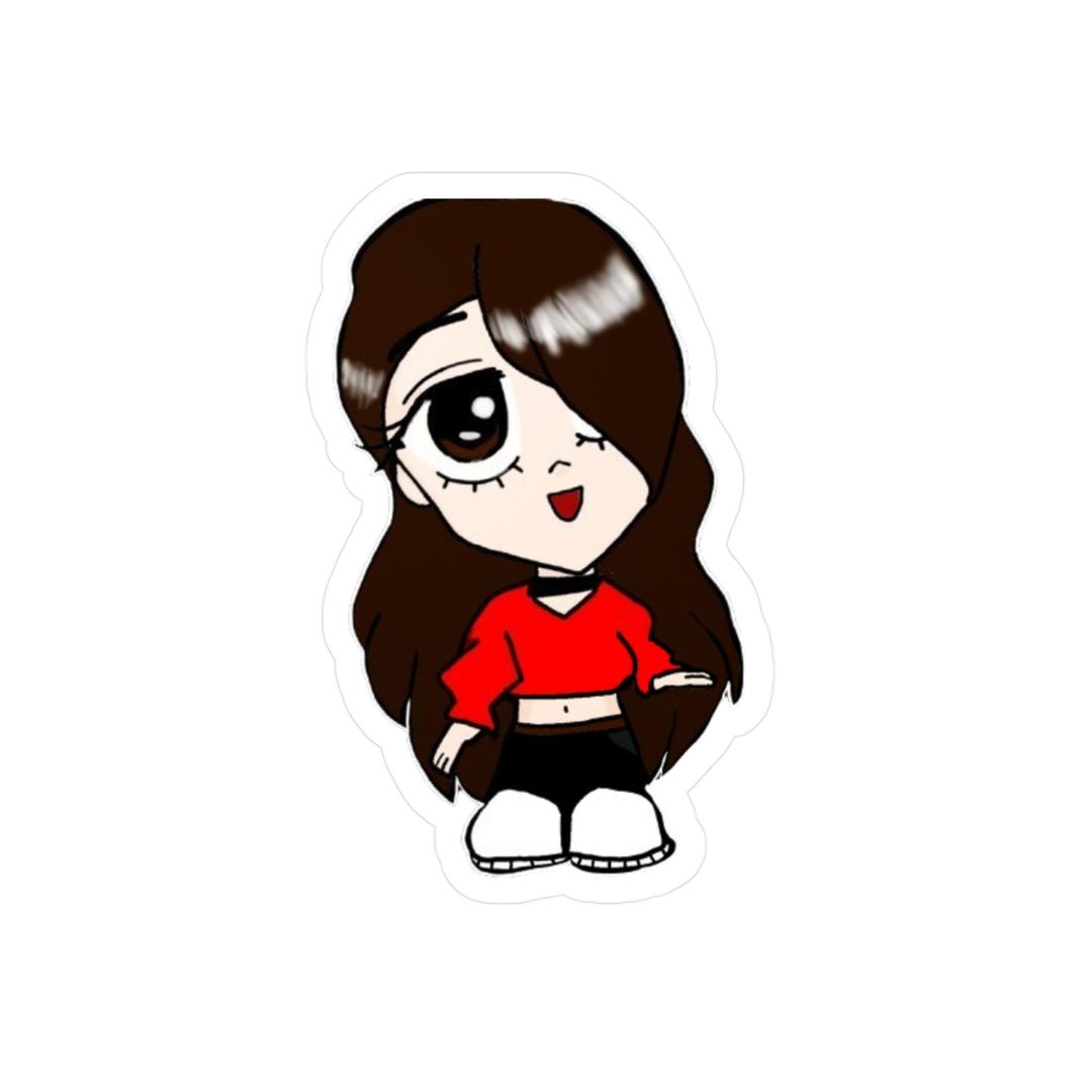 Chibi Cartoon Female Character Decals, Cute Laptop Stickers, Anime ...