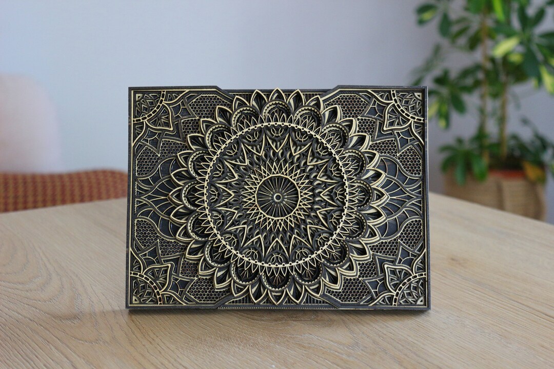 Wooden Mandala Art Decor – Boho Tabletop Accent for Meditation Room ...