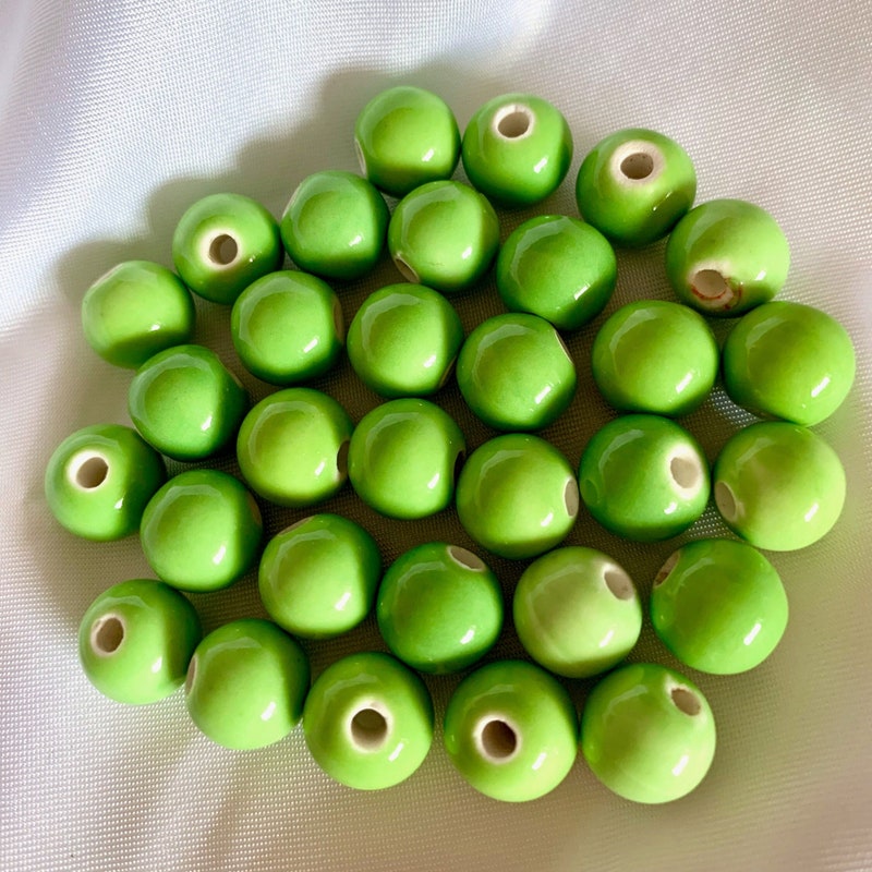 Green Ceramic Beads - Etsy