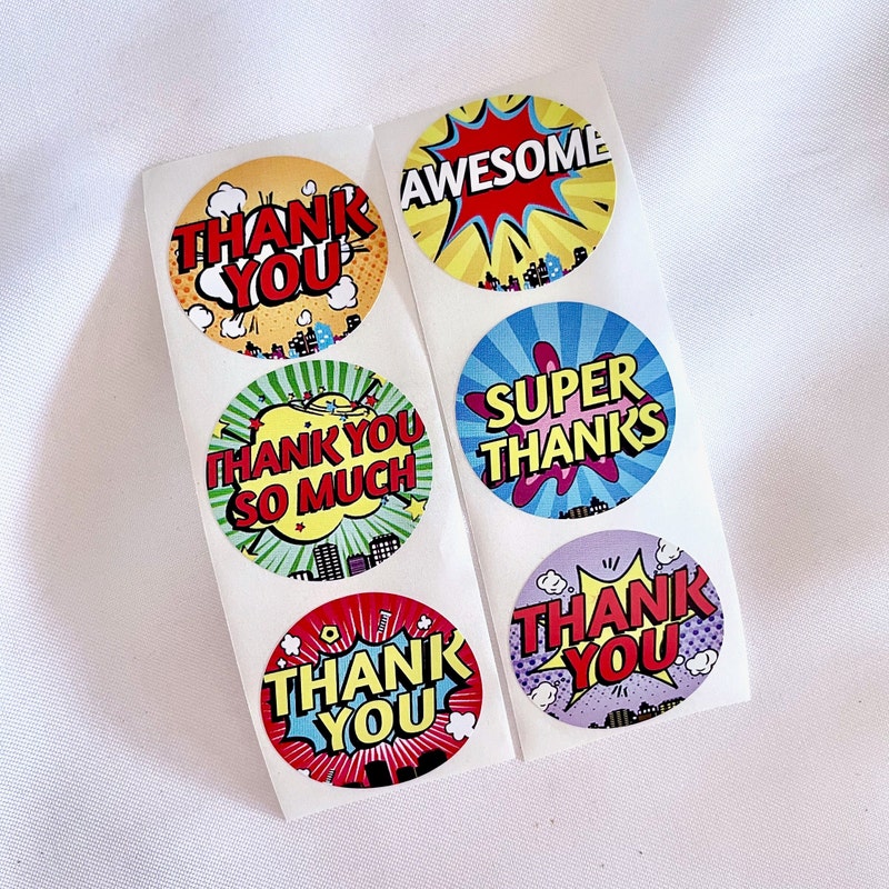 Cute Thank You Stickers - Etsy