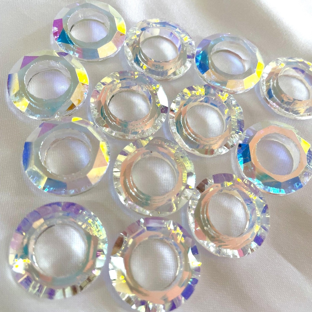20mm Faceted Round Donut Glass Cosmic Ring Bead, Chinese Large Hole ...
