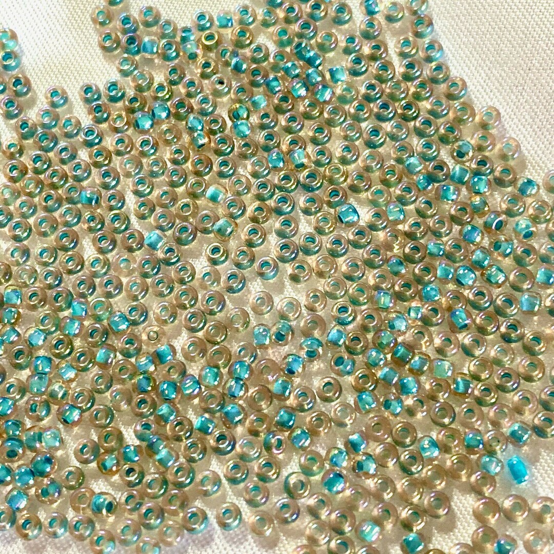 11/0 Transparent Topaz Aqua Inside Colour Seed Bead, 2mm Premium ...