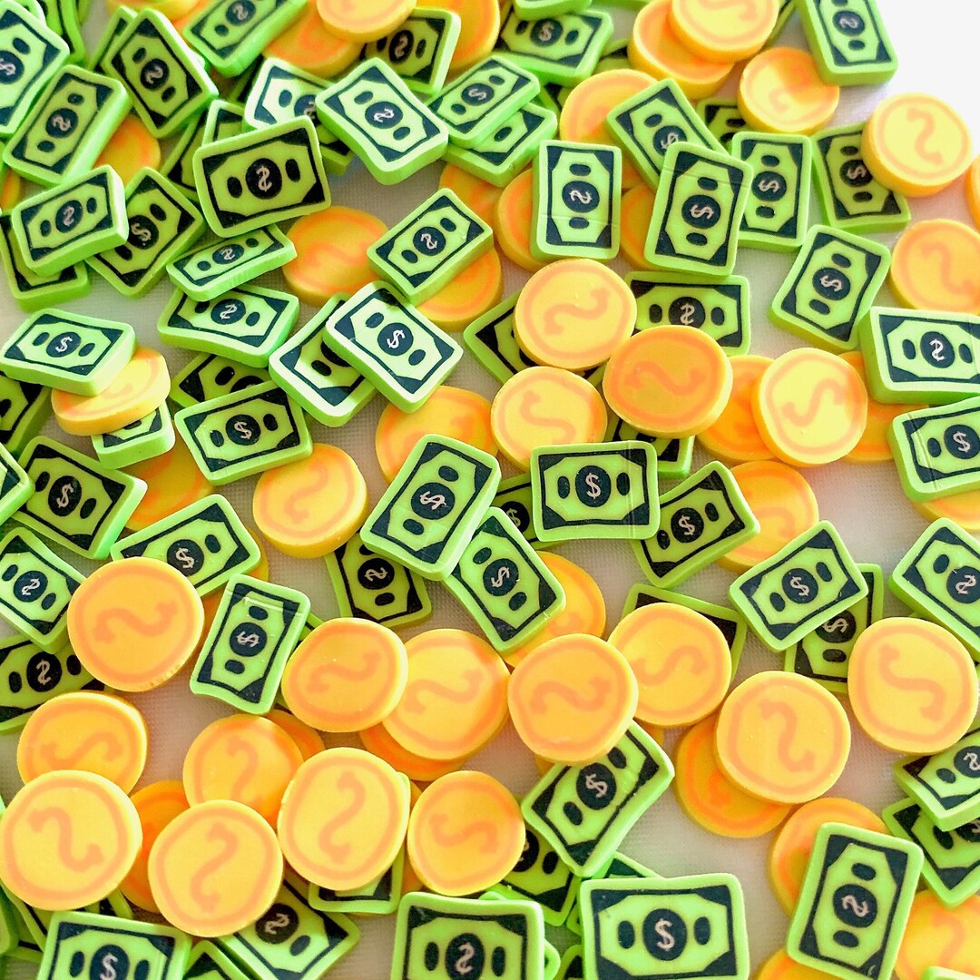 Dollar Bill & Gold Coin Polymer Clay Slices Mix Bag, Assorted Non ...