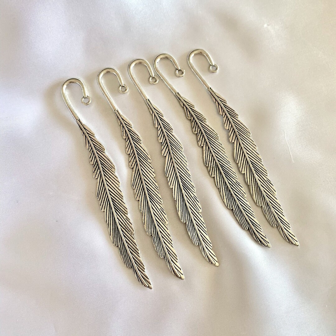 Feather Antique Silver Metal Bookmark Blank, Wings Tibetian Silver ...