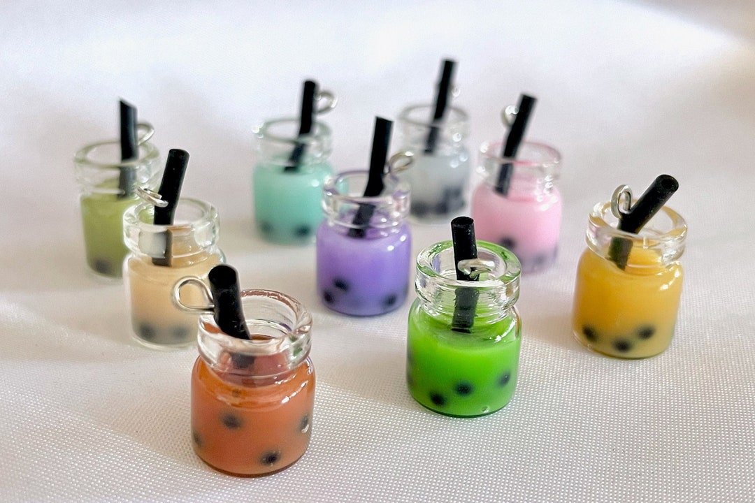 Boba Milk Tea Resin Charm, Cute Unique Assorted Miniature Fake Food ...