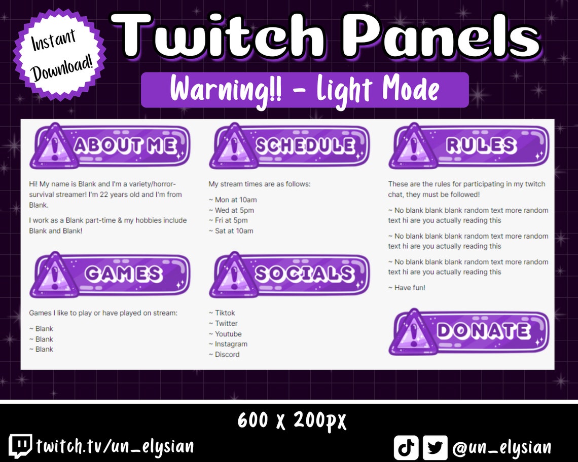 Warning Panels for Chaotic Twitch Streamers Purple, Symbol, Funny ...