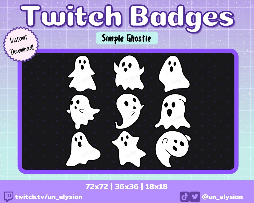Simple Ghostie Twitch Sub Badges/bit Badges Ghost, Cute, Spooky ...