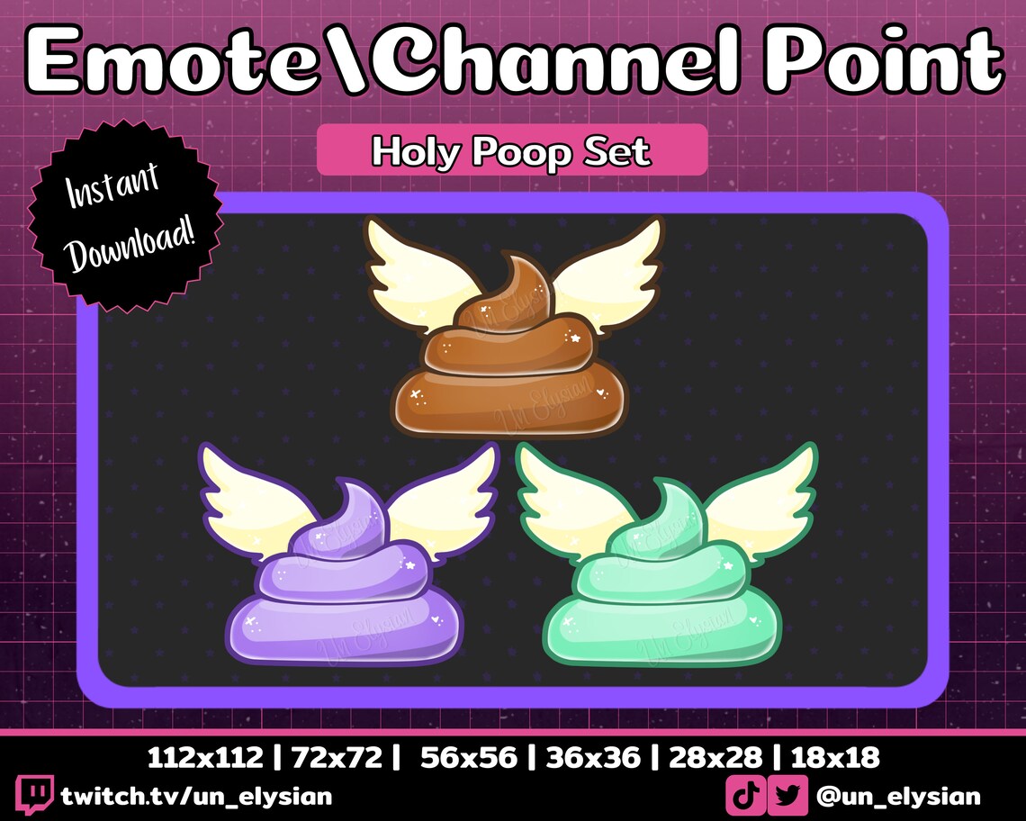 Holy Poop Channel Point/emotes for Twitch Streamers Poop - Etsy