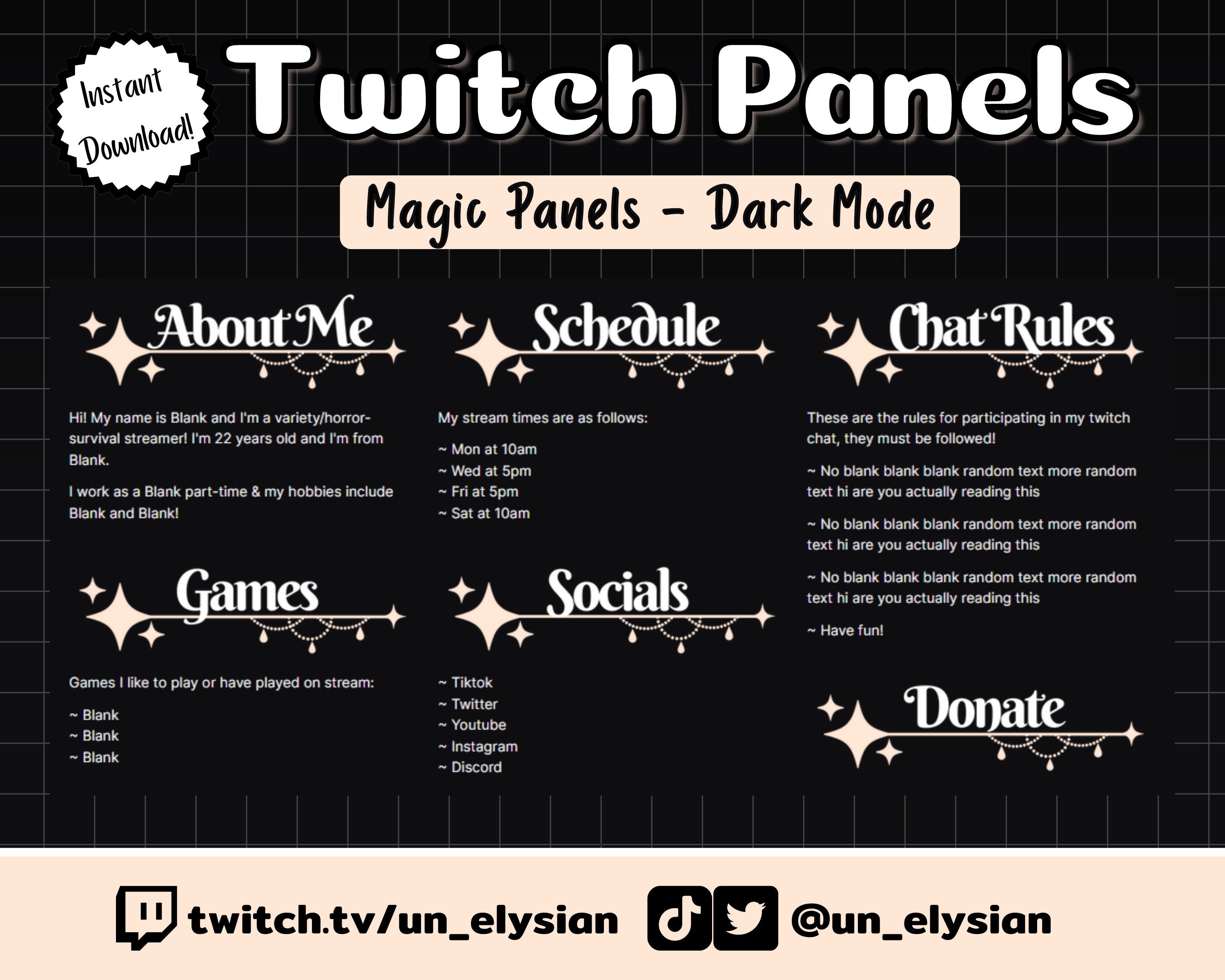 Magical Minimalist Panels for Twitch Streamers - Simple, Elegant ...