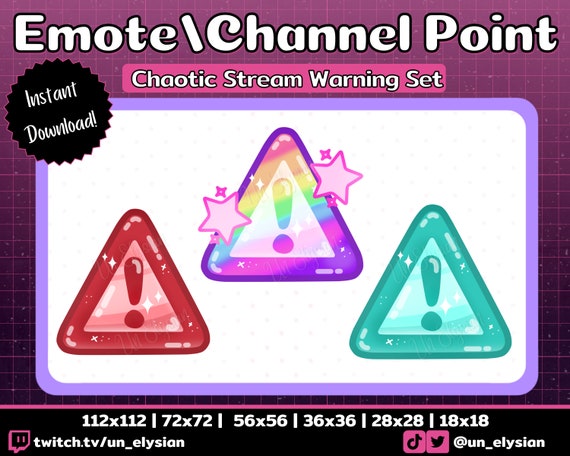 Warning Chaotic Channel Point/emotes for Chaotic Twitch - Etsy