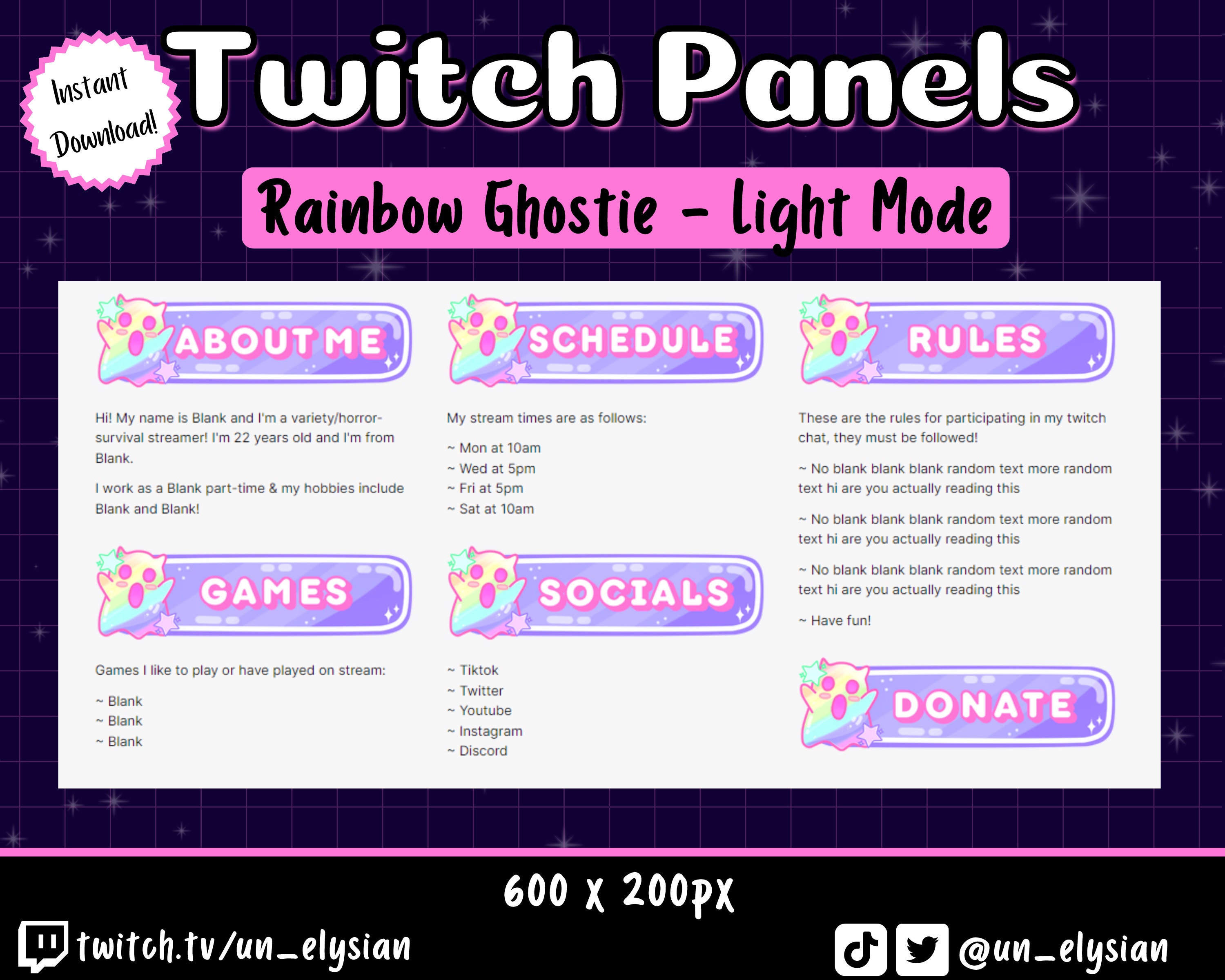 Rainbow Ghost Panels for Twitch Streamers - Cute, Spooky, Halloween ...