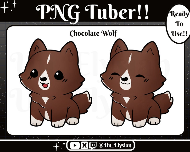 Cute Wolf Pngtuber for Streamers Twitch, Youtube, Veadotube, Voice ...
