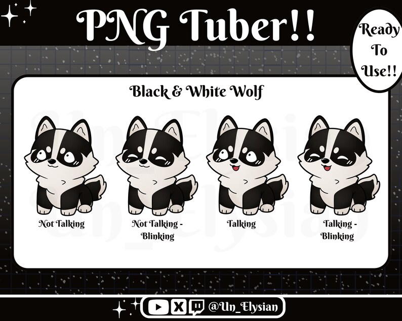 Cute Wolf Pngtuber for Streamers! Twitch, Youtube, Veadotube, Voice ...